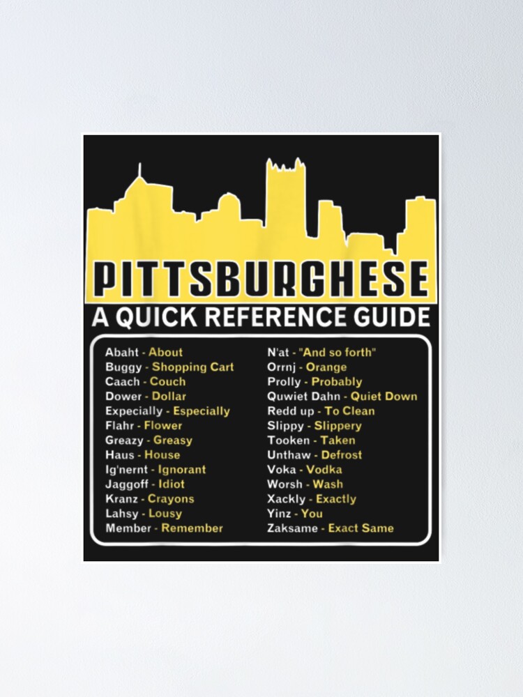 "Pittsburghese " Poster for Sale by JinGuanyu | Redbubble