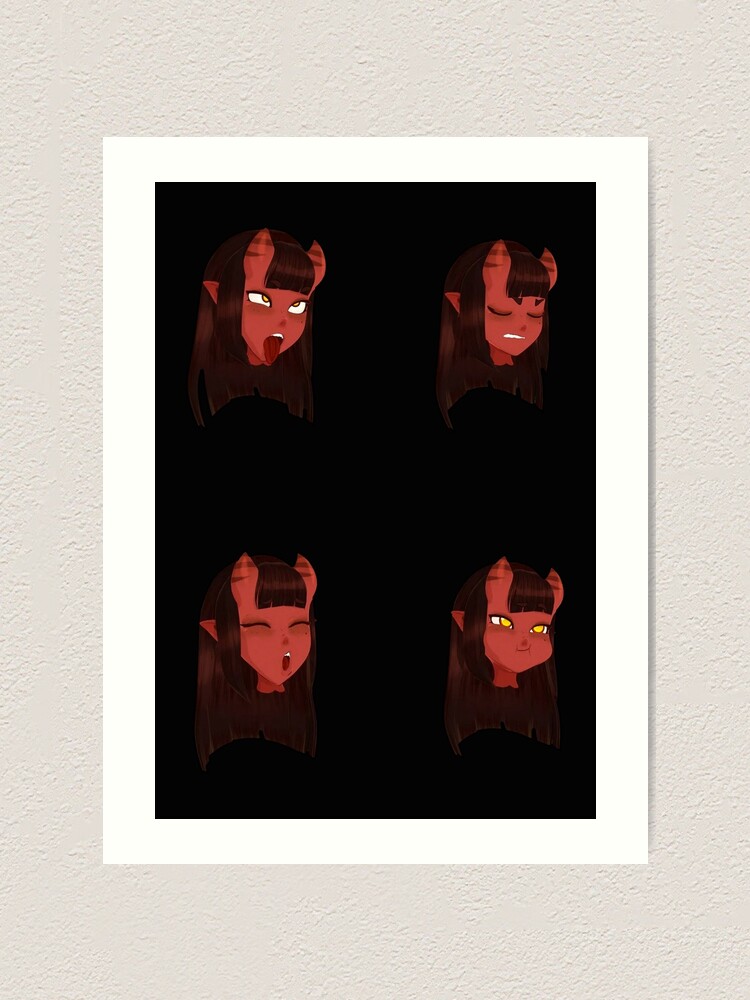 "Meru the succubus faces" Art Print for Sale by lewd-weeb-shop | Redbubble