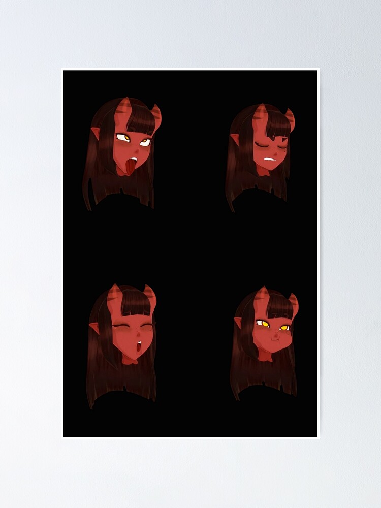 "Meru the succubus faces" Poster for Sale by lewd-weeb-shop | Redbubble