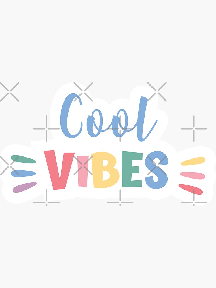 "Cool Vibes Rainbow Logo" Sticker for Sale by PuddleofStars | Redbubble