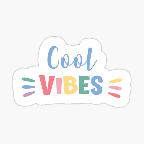 "Cool Vibes Rainbow Logo" Sticker by PuddleofStars | Redbubble