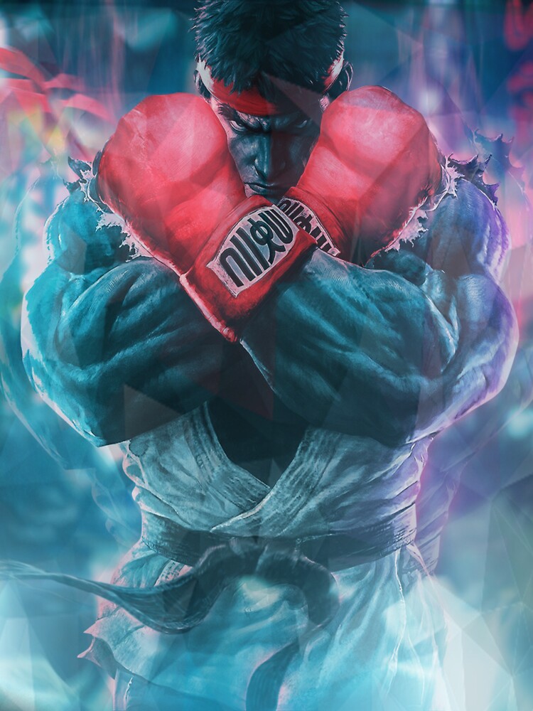 "SFV Polygon Ryu" Sticker for Sale by TomsTops | Redbubble