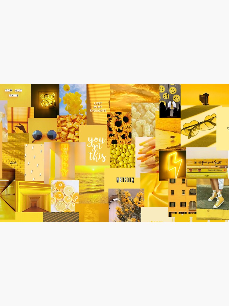 "yellow aesthetic collage " Sticker by bellamia88 | Redbubble