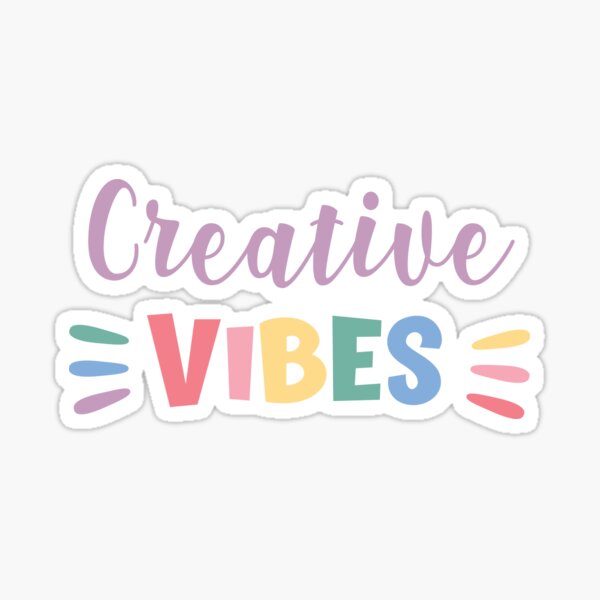 "Creative Vibes Rainbow Logo" Sticker for Sale by PuddleofStars | Redbubble
