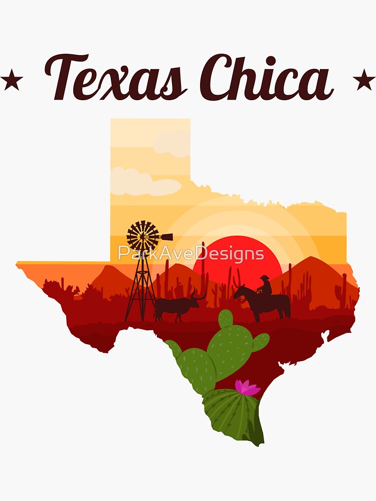 "Texas Chica" Sticker for Sale by ParkAveDesigns | Redbubble