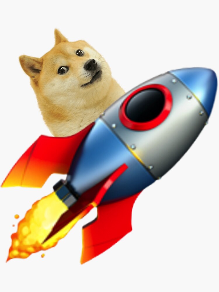 "Rocket Dogecoin" Sticker for Sale by MarketsMake | Redbubble