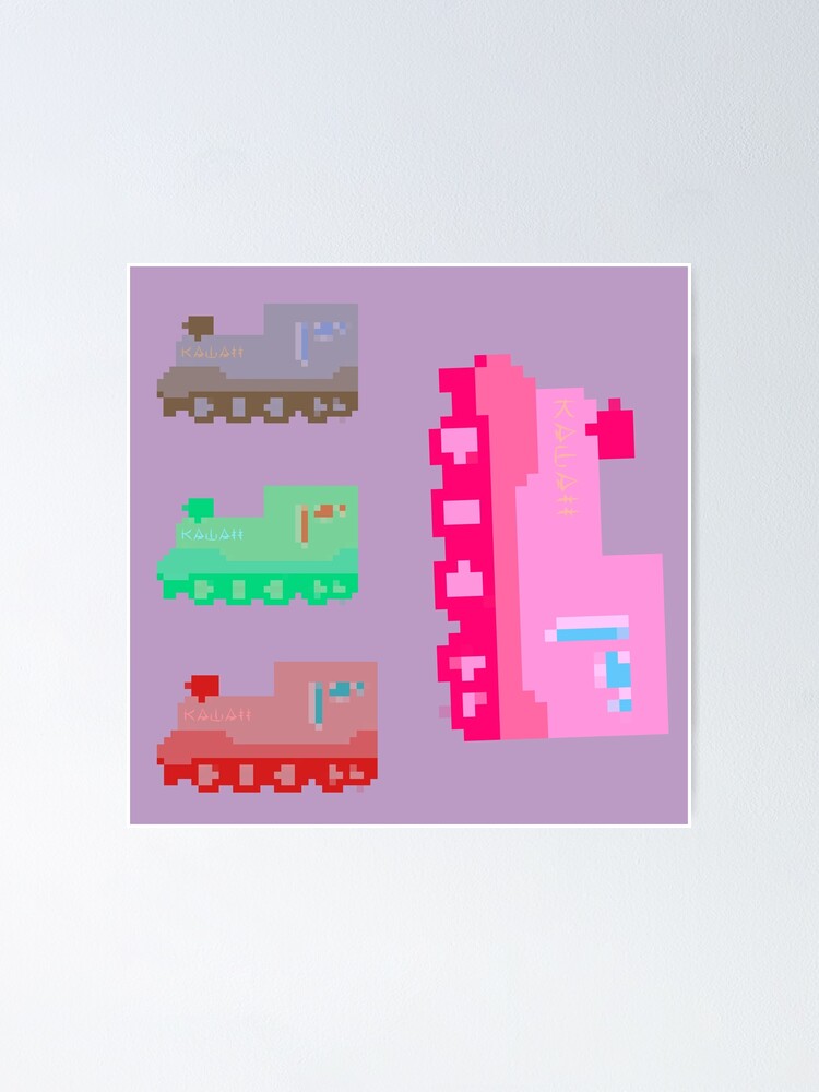 "Steam Engine Train Pixel Sticker Pack" Poster for Sale by emm-j ...