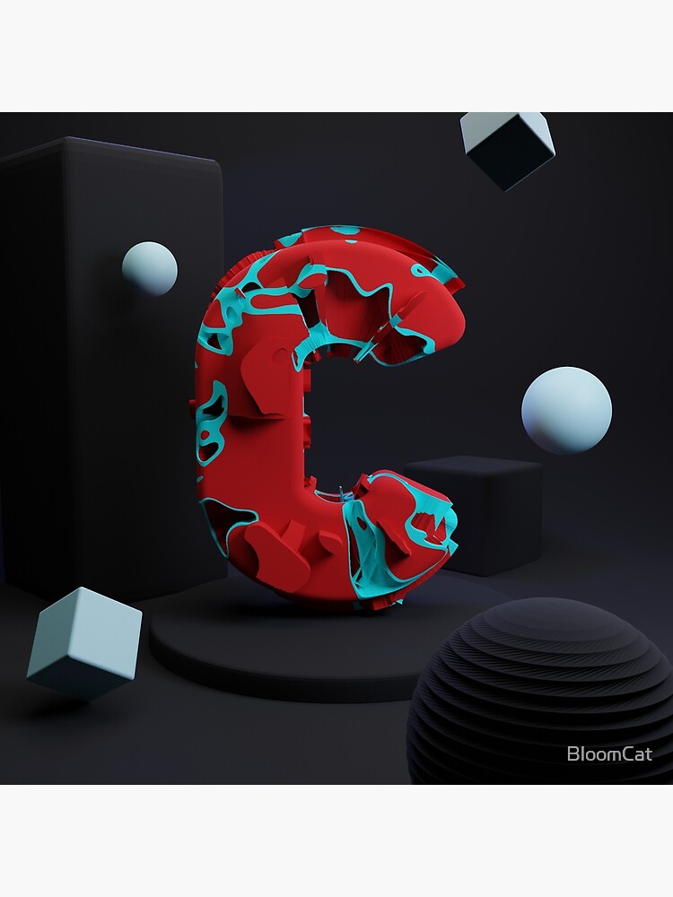 "Stylized 3D letter C" Poster by BloomCat | Redbubble