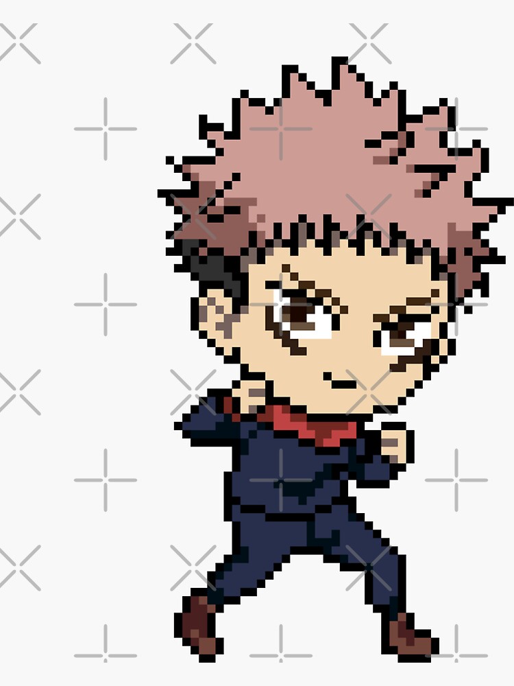 "Jujutsu Kaisen Yuji Itadori Pixel Art" Sticker for Sale by ...