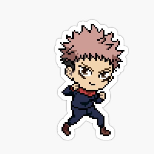 "Jujutsu Kaisen Yuji Itadori Pixel Art" Sticker for Sale by ...