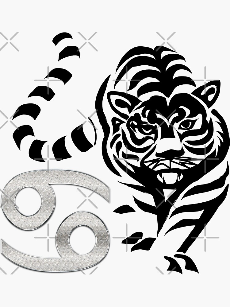 "Year of tiger, Cancer" Sticker for Sale by helenkaiy | Redbubble