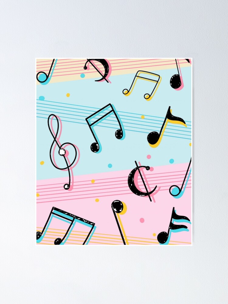 "Pastel Music Notes Pattern" Poster for Sale by Terisdesign | Redbubble