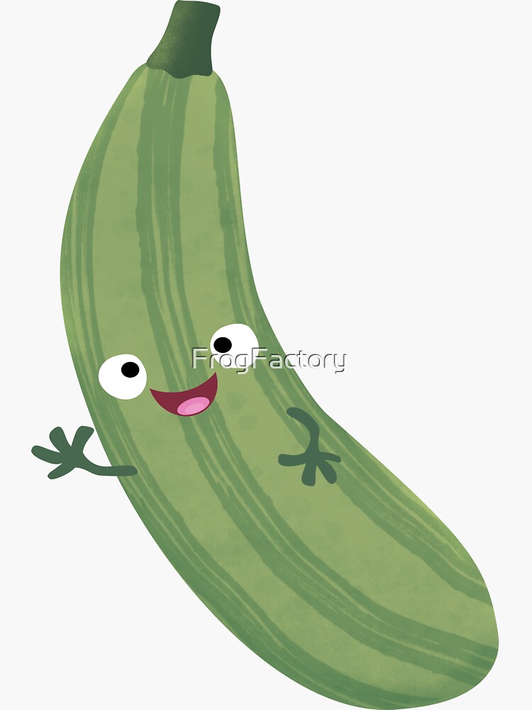 "Cute zucchini happy cartoon illustration" Sticker for Sale by ...