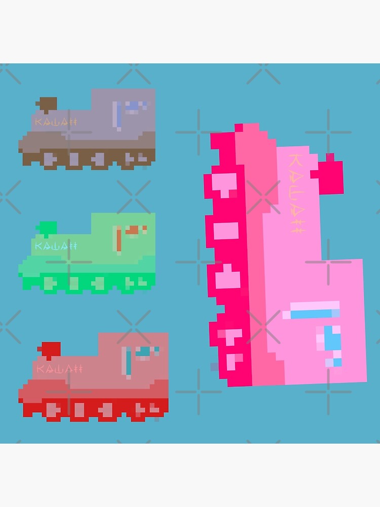"Steam Engine Train Pixel Sticker Pack" Poster for Sale by emm-j ...