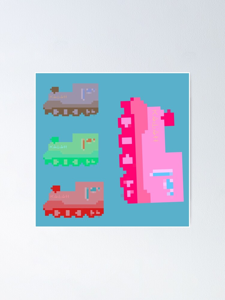 "Steam Engine Train Pixel Sticker Pack" Poster for Sale by emm-j ...