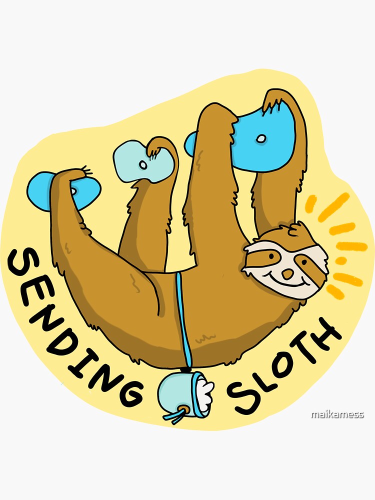 "Rock Climbing Sloth" Sticker for Sale by maikamess | Redbubble