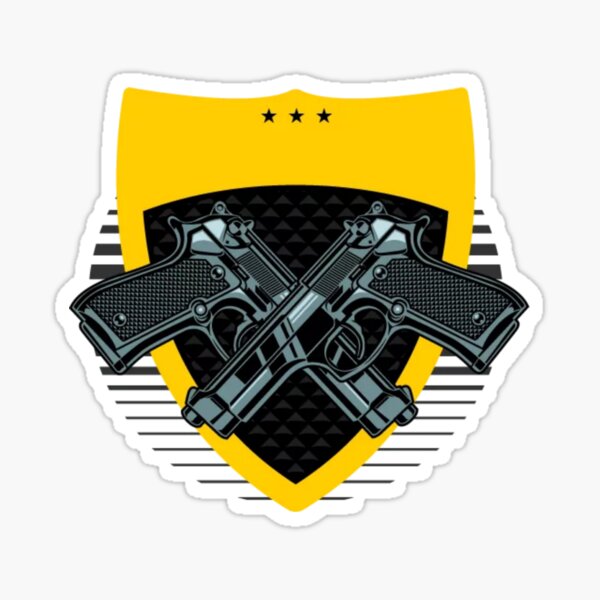 "Pistols" Sticker for Sale by PabloBasma | Redbubble