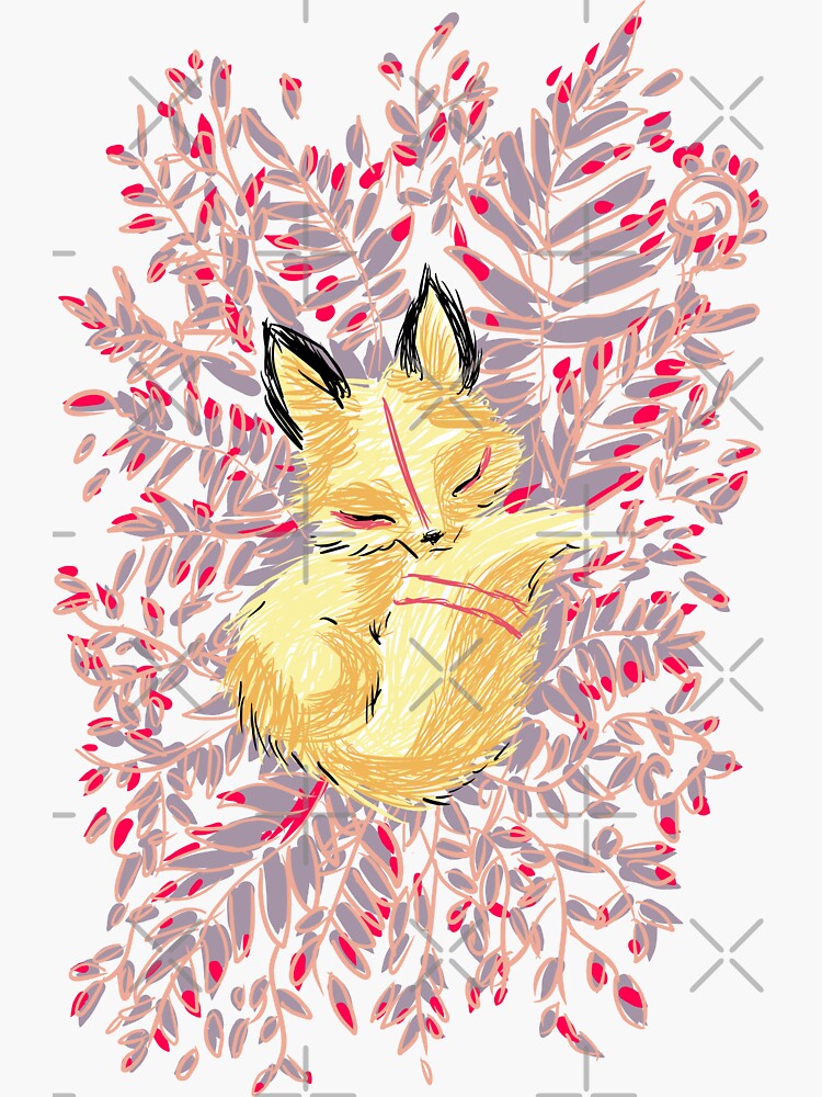 "Fall Fox" Sticker for Sale by itsMePopoi | Redbubble