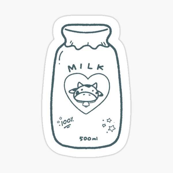"Milk Bottle " Sticker for Sale by 99mochi | Redbubble