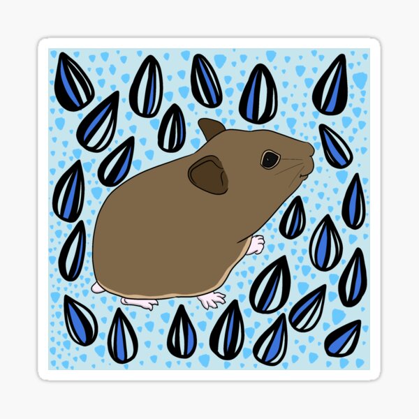 "Brown Hamster with Sunflower Seeds" Sticker by pepsirat | Redbubble