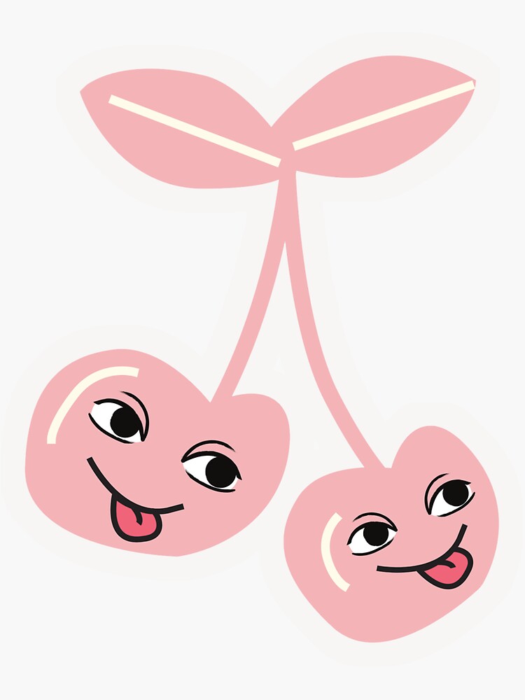 "cute pink cherry sticker " Sticker by mydesigns1919 | Redbubble