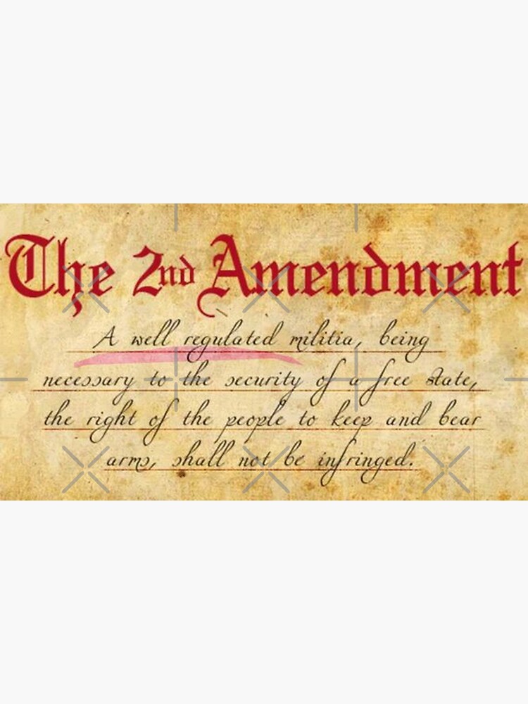 "The 2nd Amendment vintage retro scroll 1791 United States Constitution ...