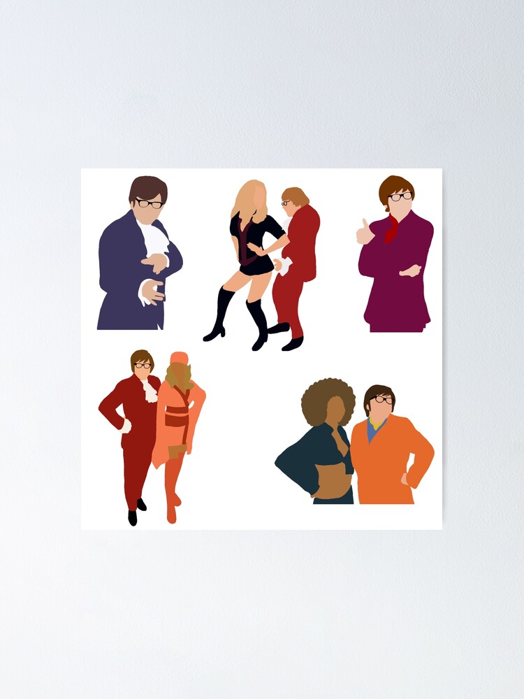 "austin powers sticker pack " Poster by Patmackriel70 | Redbubble