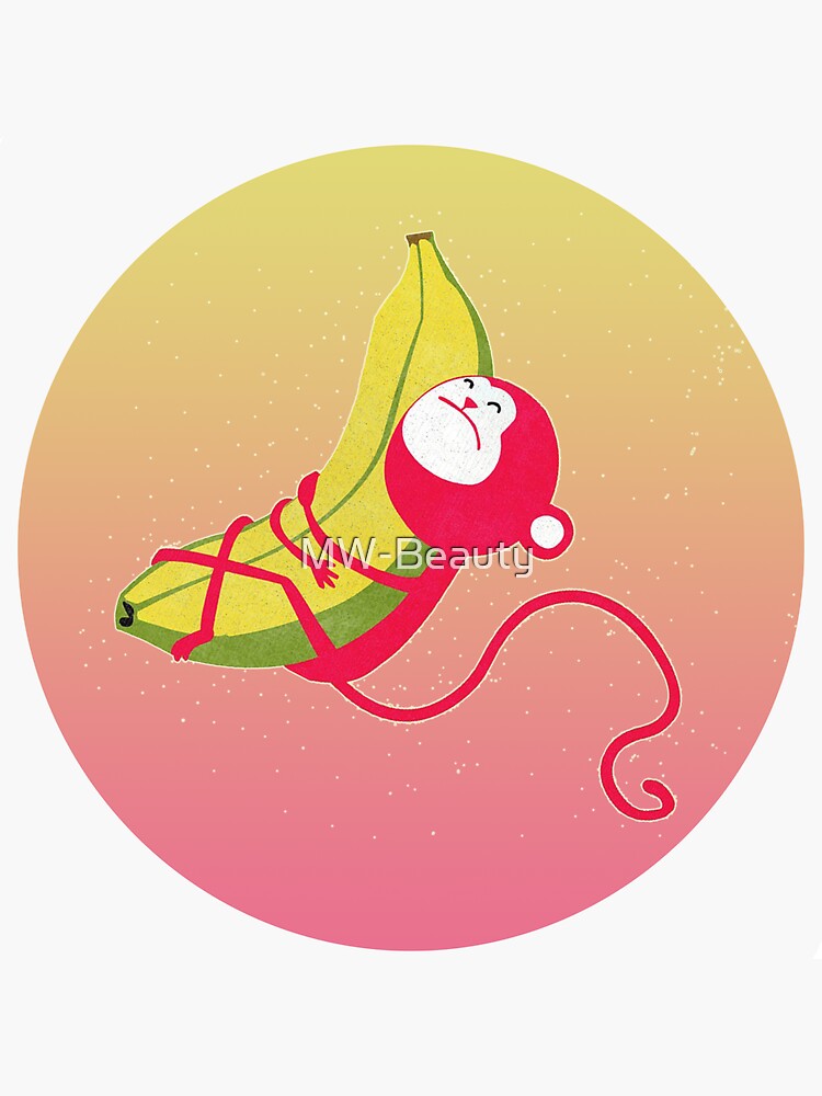 "Cute Monkey Banana" Sticker for Sale by MW-Beauty | Redbubble