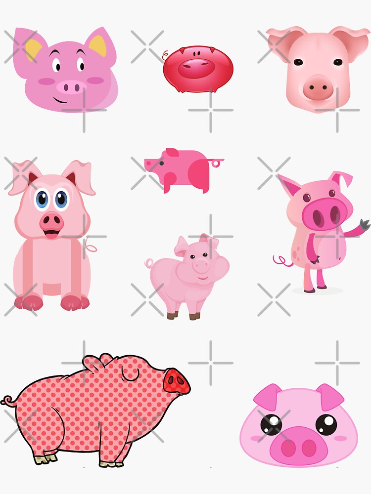 "National Pig Day Sticker Pack " Sticker for Sale by Tatt-Hooligans ...