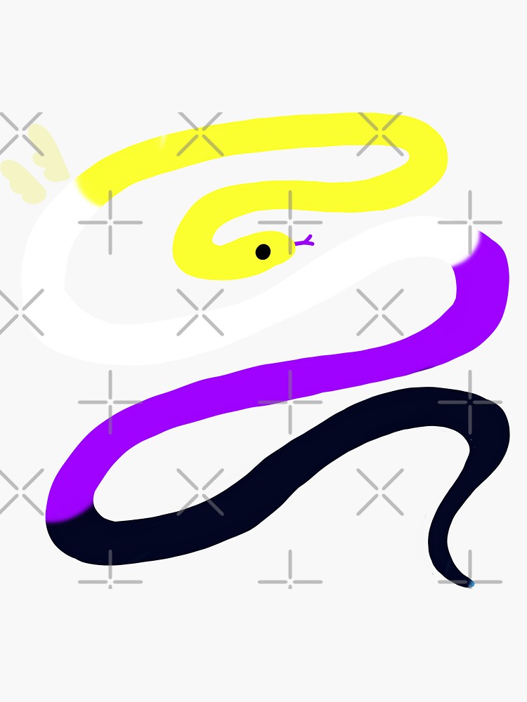 "Long Flying Snake Nonbinary" Sticker by Risky-Biznus | Redbubble