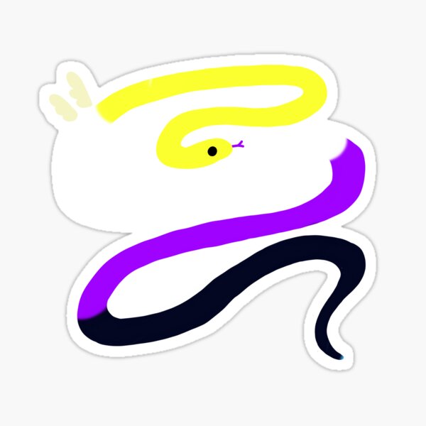 "Long Flying Snake Nonbinary" Sticker by Risky-Biznus | Redbubble