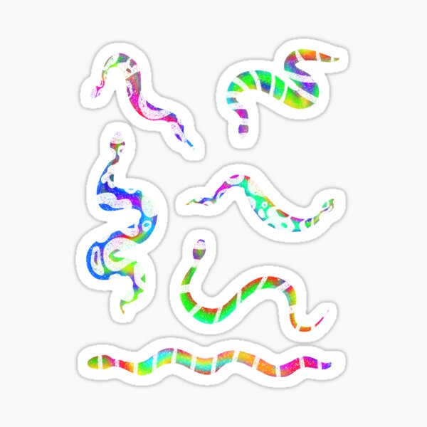 "Snakes Danger Noodles - Fun Neon Rainbow Animal Pattern" Sticker for ...