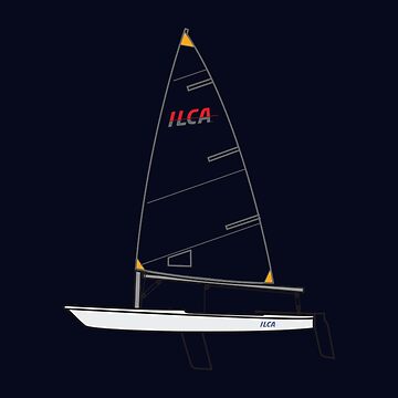 Sticker for Sale avec l'œuvre « Bateau à voile laser ILCA » de l ...