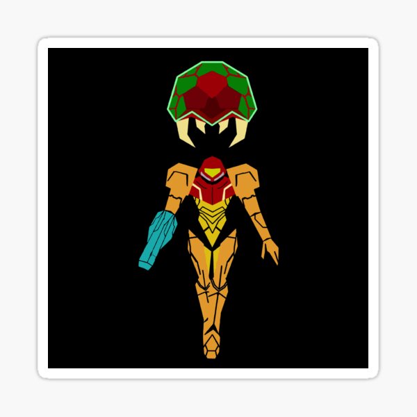 "Colorful Cybernetic Suit Samus Aran from Metroid" Sticker for Sale by ...