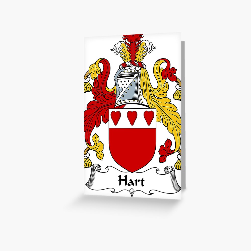"Hart Coat of Arms / Hart Family Crest" Greeting Card for Sale by ...