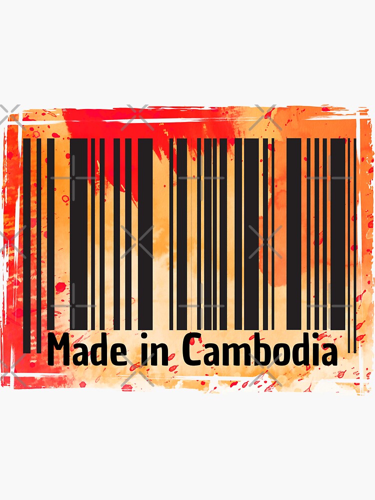 "Barcode Made in Cambodia" Sticker by Cheerocki | Redbubble