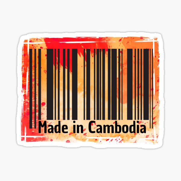 "Barcode Made in Cambodia" Sticker for Sale by Cheerocki | Redbubble