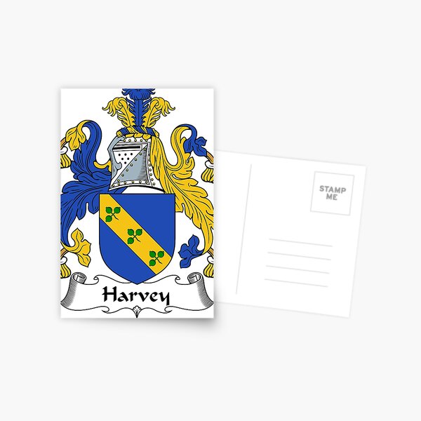 "Harvey Coat of Arms / Harvey Family Crest" Postcard for Sale by ...