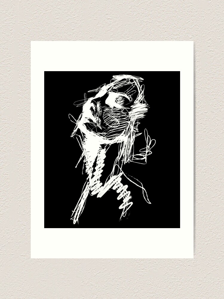 "Charcoal ink pastel beautiful woman white art" Art Print for Sale by ...