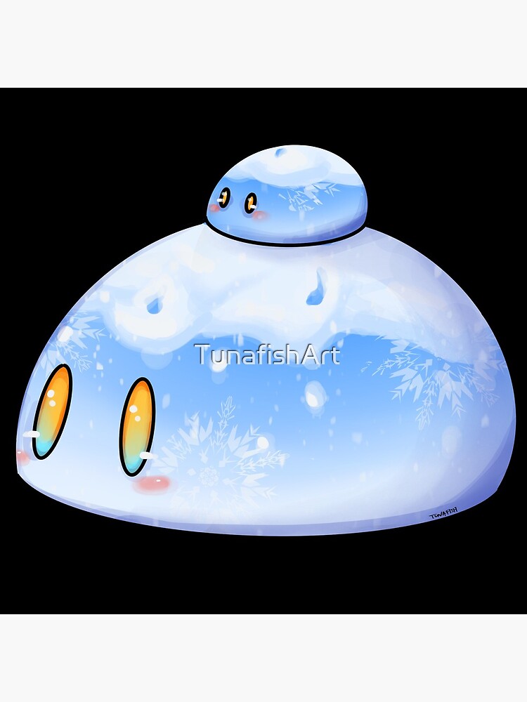 "Genshin Impact Cute Cryo Slime" Art Print for Sale by TunafishArt ...