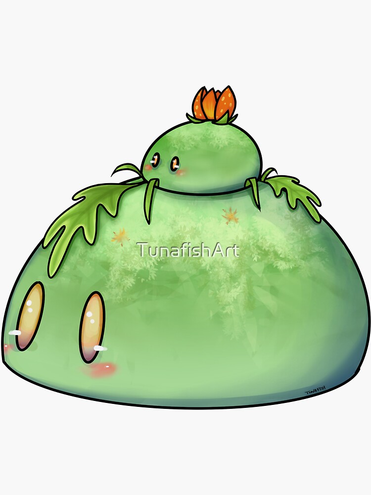 Pegatina «Genshin Impact Cute Dendro Slime» de TunafishArt | Redbubble
