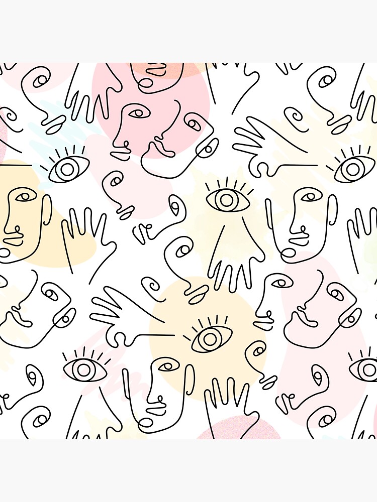 "Funny Artistic Line Faces" Sticker for Sale by BellaRepetitum | Redbubble