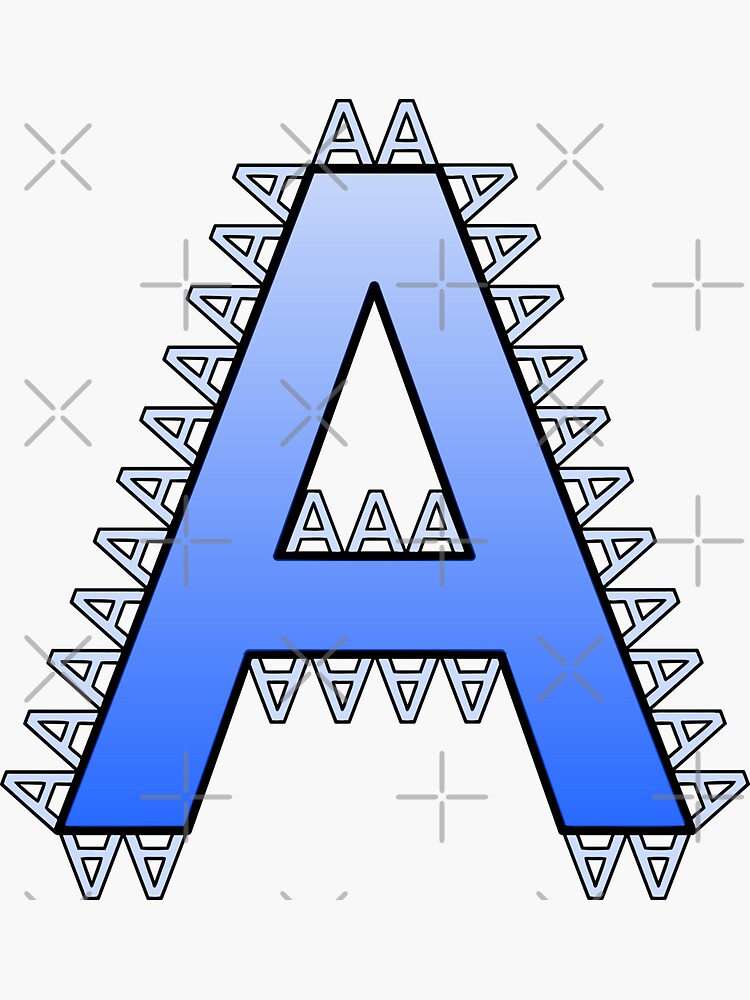 "Letter A (blue) Lined with Little Letters" Sticker for Sale by ...