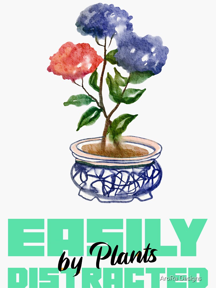 "Distracted By Plants - Watercolor Roses" Sticker for Sale by Bliss ...