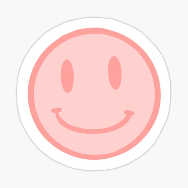 "Pink smiley face" Sticker by MorganRandazzoo | Redbubble