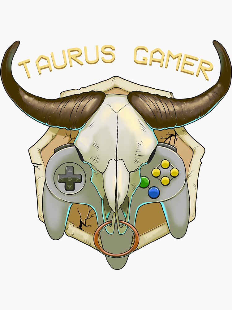 "Gamer horoscope: Taurus" Sticker for Sale by berlie | Redbubble