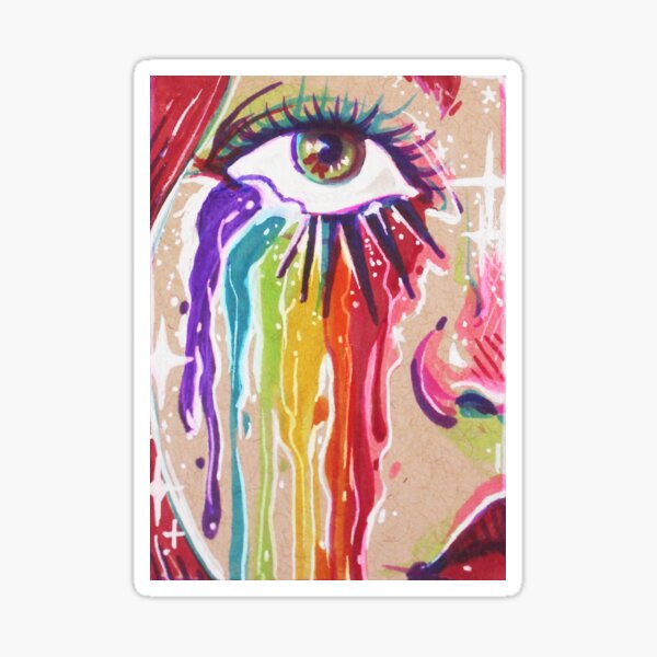 "Rainbow tears-crying " Sticker for Sale by Ivegotartitude | Redbubble