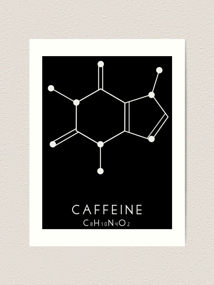 Caffeine Wall Art // Molecule Art // Molecular Structure of Caffeine ...