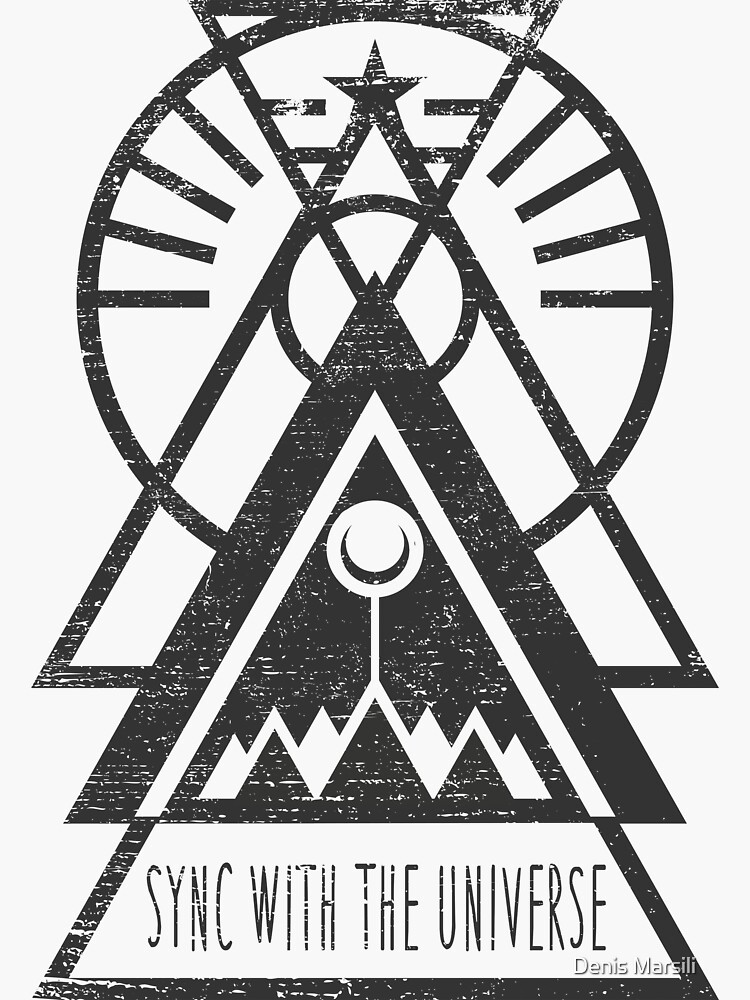 "Sync with the Universe - Typography and Geometry" Sticker for Sale by ...