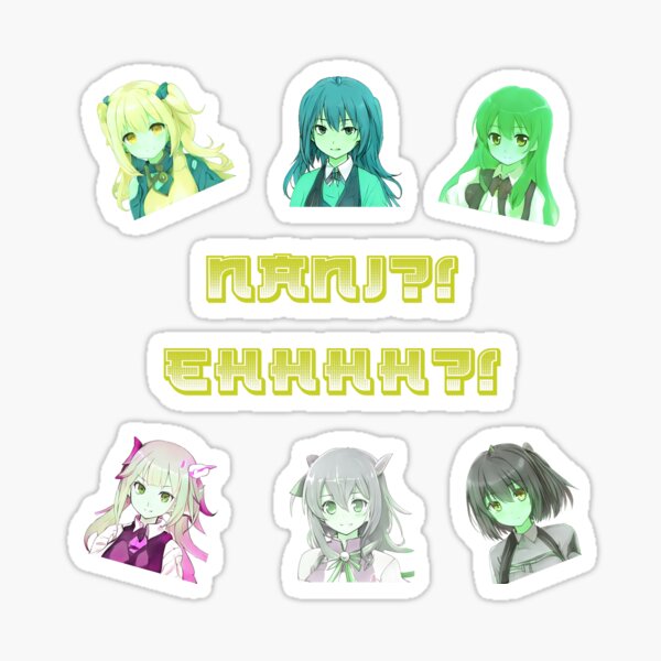 "six cute anime zombie girls nani?! ehhhh?! text" Sticker for Sale by ...